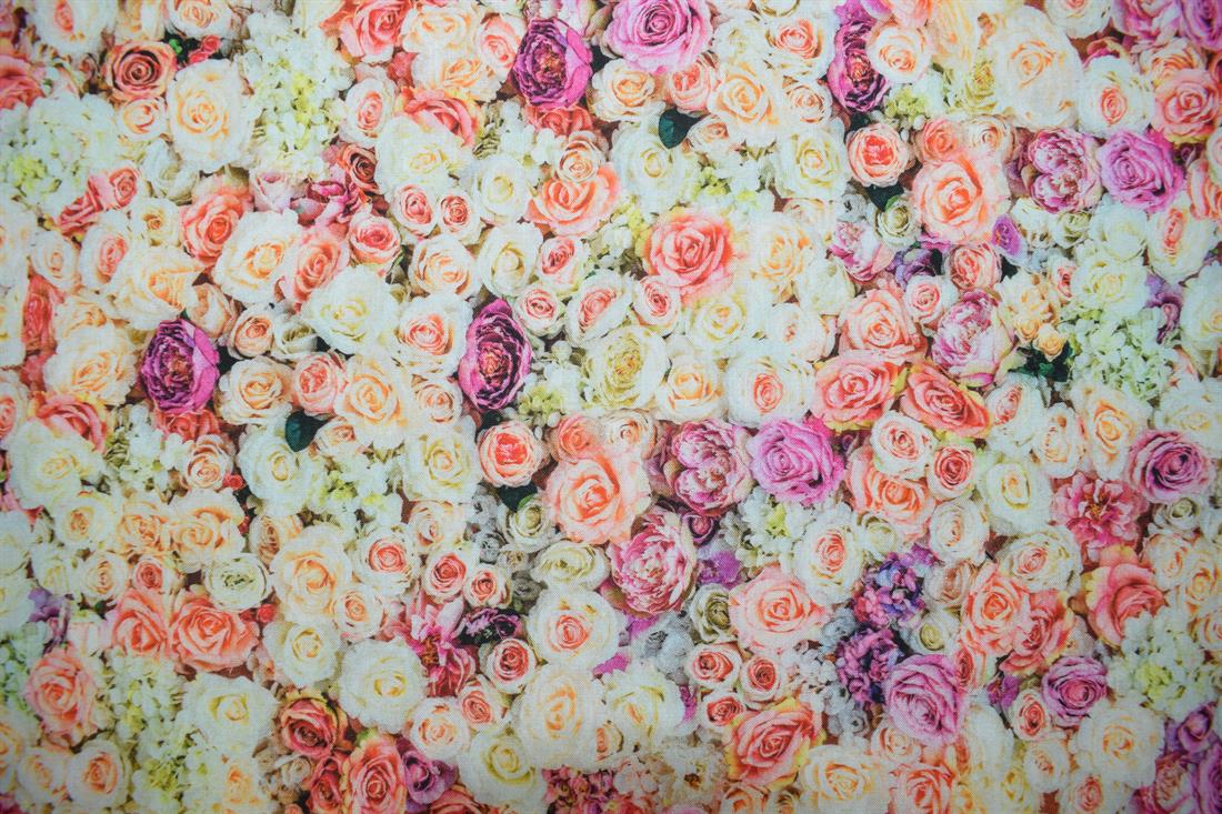 Little Johnny - Pastel Roses - Printed Craft Cotton Poplin Fabric