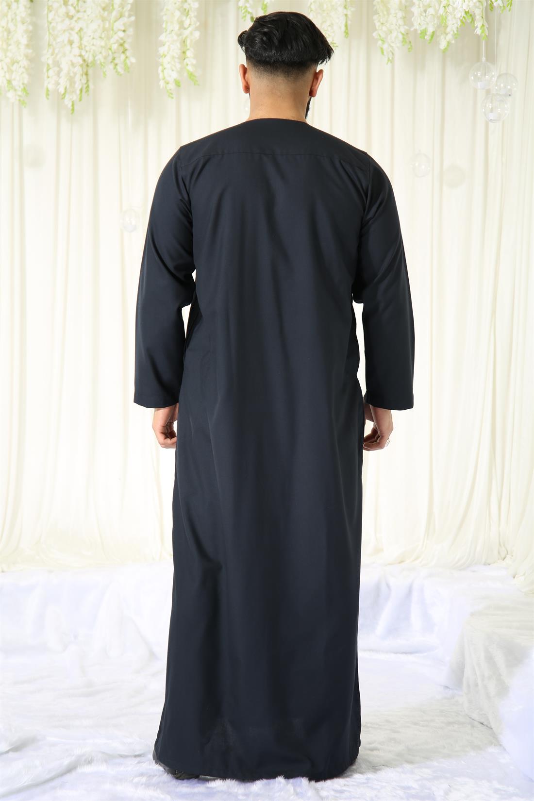 MENS JUBBA IN POLYESTER VISCOSE WITH MACHINE EMBROIDERY