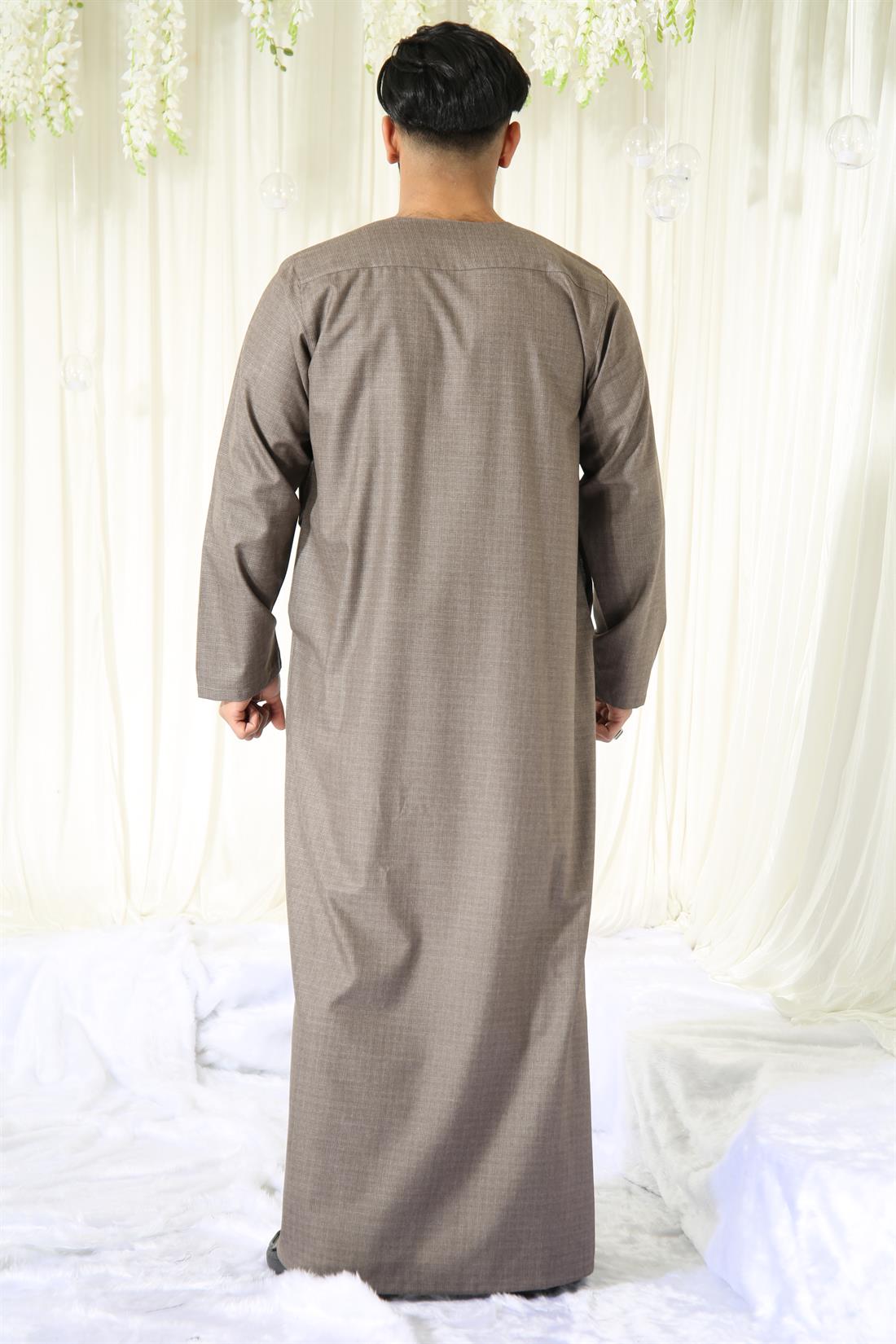 MENS JUBBA IN POLYESTER VISCOSE WITH MACHINE EMBROIDERY