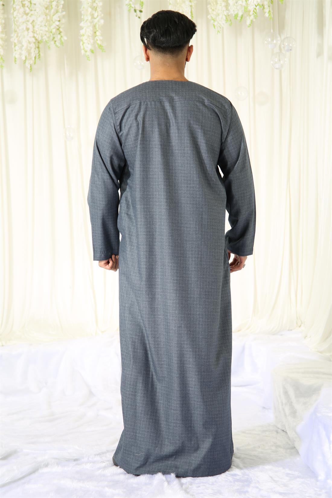 MENS JUBBA IN POLYESTER VISCOSE WITH MACHINE EMBROIDERY